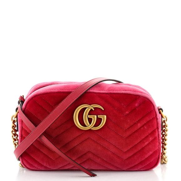 Gucci | Bags | Gucci Gg Marmont Shoulder Bag Matelasse Velvet Small ...